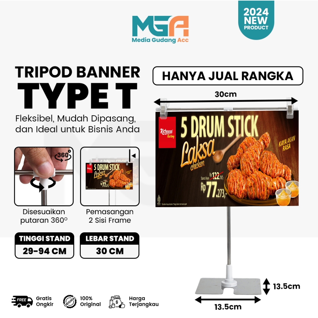 Tripod BANNER MODEL T/Table BANNER DISPLAY/Table BANNER STAND/Table ...