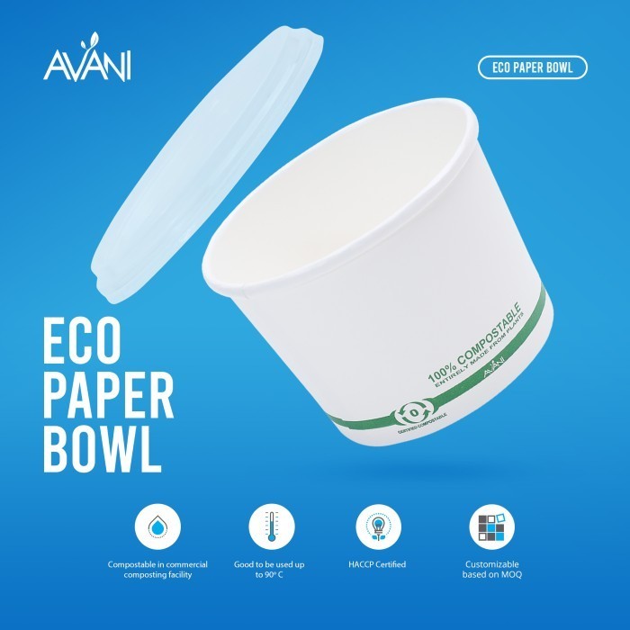 Paper Bowl + Lid 16Oz Eco-Friendly Take Away Bowl (1 pair) | Shopee ...