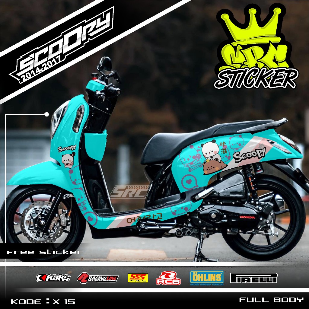 Old Honda Scoopy Fi Motorcycle Full Body Decal Sticker 2014 2015 2016 ...