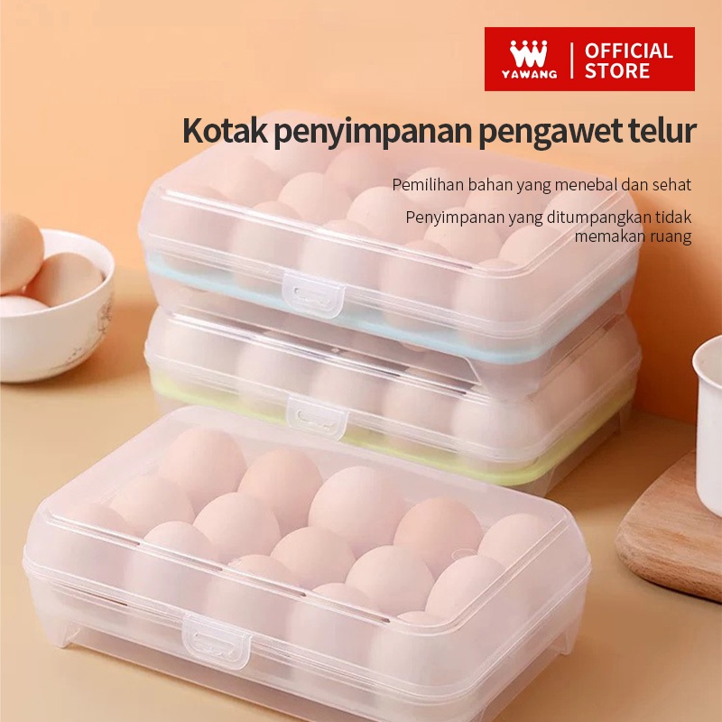 Yawang Egg Box Holder 15 Holes Partition Box Multi-Purpose Organizer ...