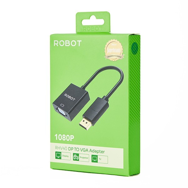 LAYAR Robot RHV40 DP To VGA Adapter Converter 1080P Full HD Computer ...