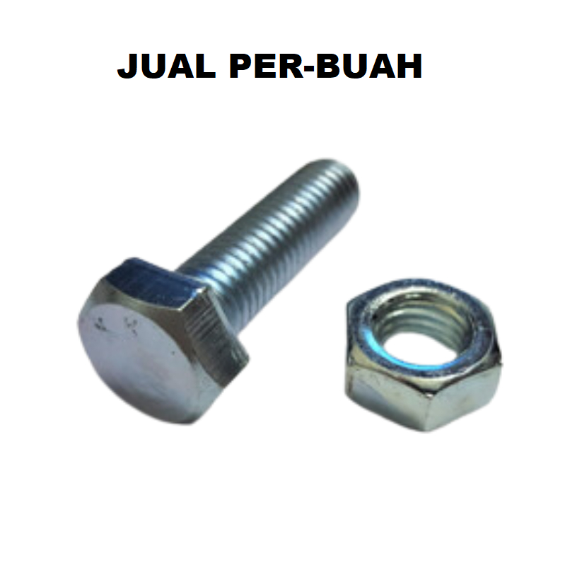 Per piece Galvanized Nut Bolt m 7 x 40 mm Key 11 Hex Bolt Nut Hexagonal ...
