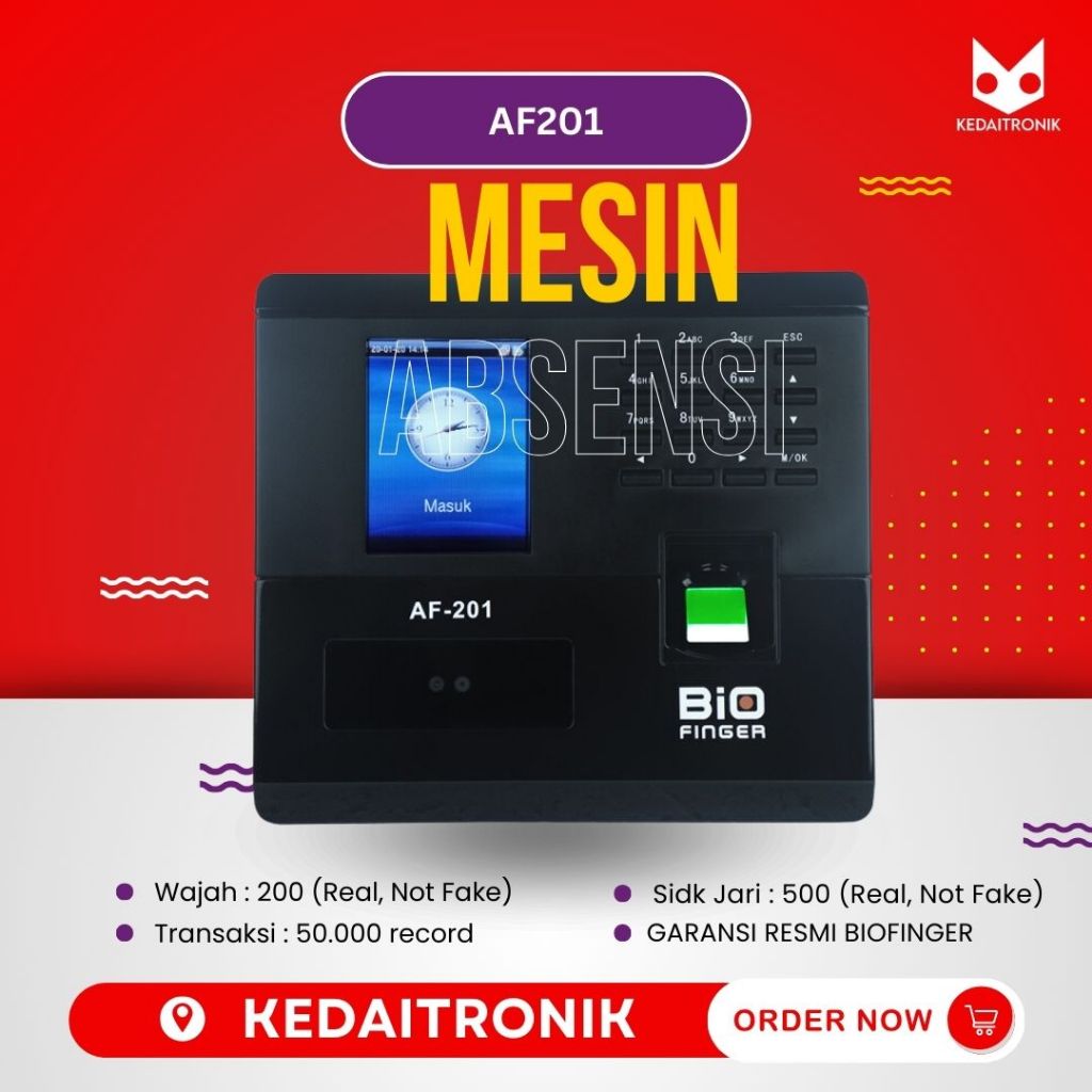 MESIN New!! Biofinger AF201 Fingerprint Time Attendance Machine Bio ...