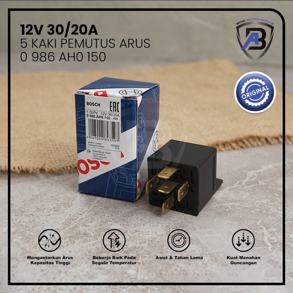 BOSCH Relay 5 Pin 12V 30A 87a Original Car Motorcycle Circuit Breaker ...