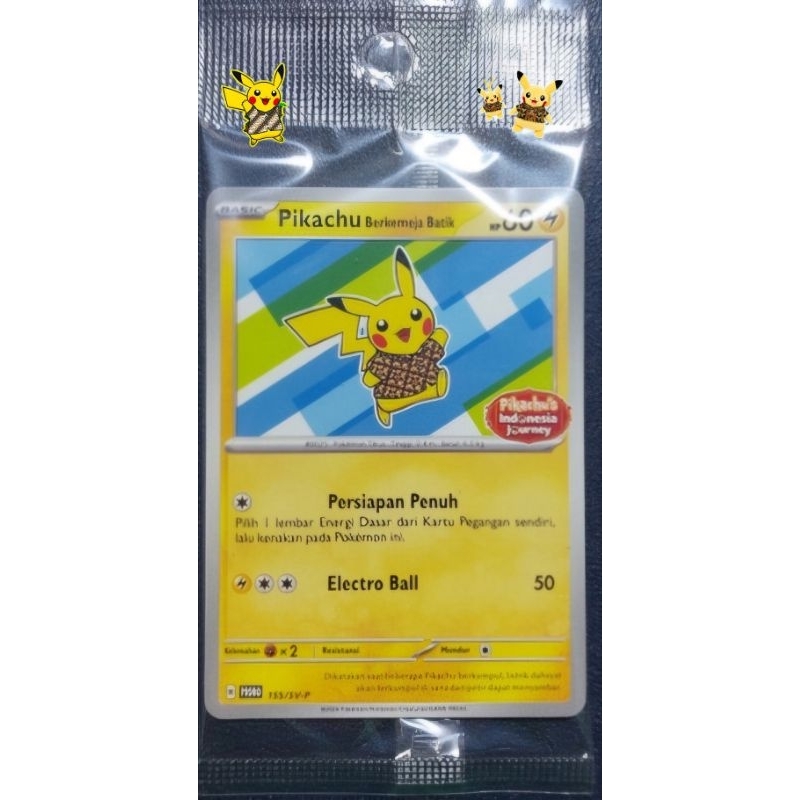 ORI! Pikachu Batik Card v3 Staryu pokemon indonesia Sealed Seal ...