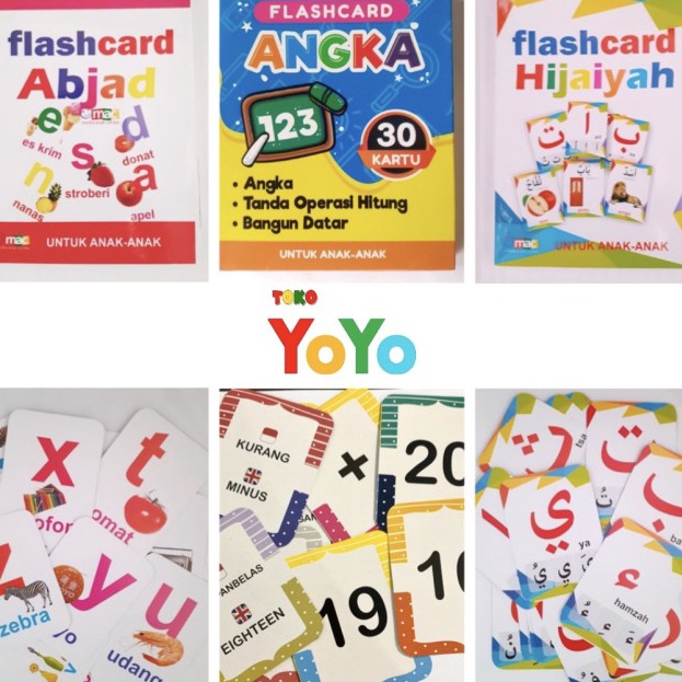 LET'S BUY Yoyo Flash Cards Alphabet Letters Numbers Hijaiyah Alphabet ...