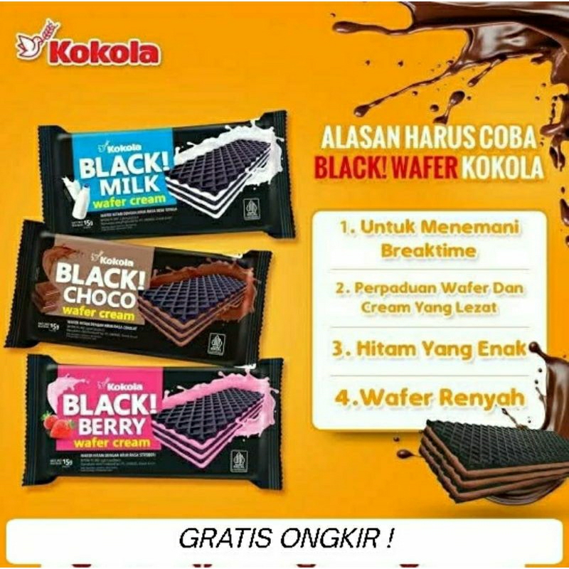 Kokola black wafer cream wafer black 1 pack 11pcs | Shopee Singapore