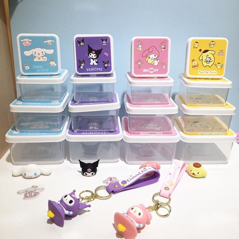 4 Pcs Sanrio Lunch Boxes | 4 in 1 Snack Box Set kuromi Melody ...