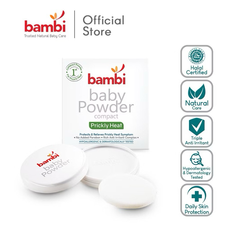 Bambi Baby Compact Powder Prickly Heat 40gr | Prickly Heat Pressed ...