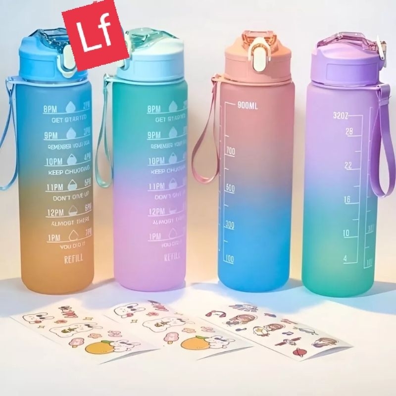 1l Gradation Drinking Bottle, FREE 2D Sticker FREE Rope Handle 1L ...