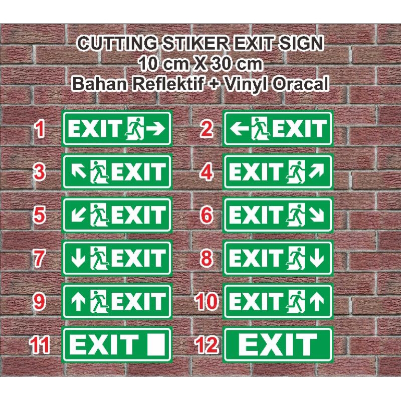 Emergency exit sign Sticker | Reflective sticker Cutting | Shopee Singapore