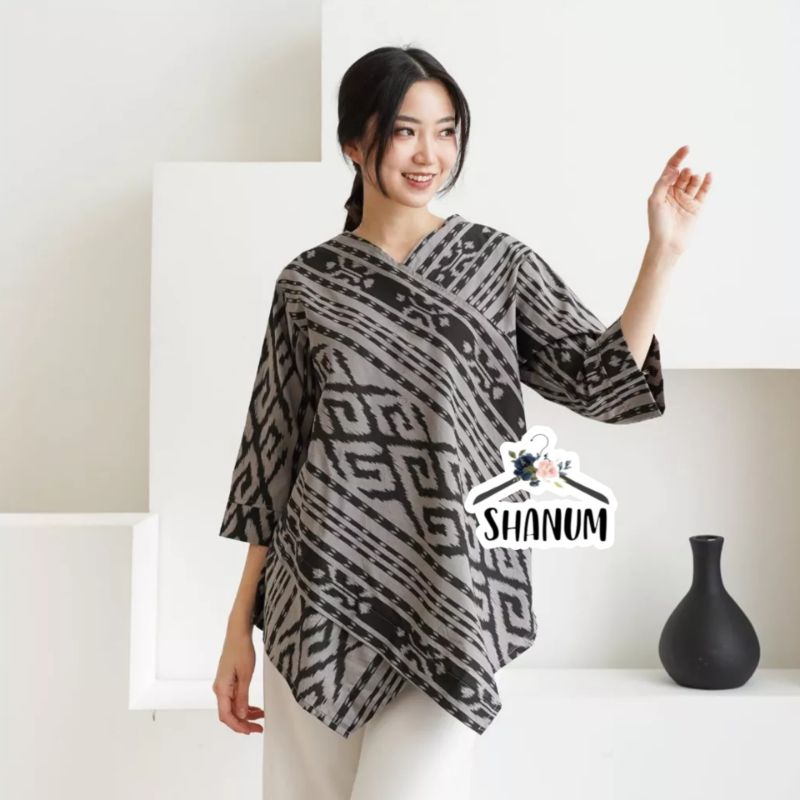 WOMEN'S ETHNIC BATIK TOP SONGKET WOVEN MOTIF/WOMEN'S MODERN WORK BATIK ...