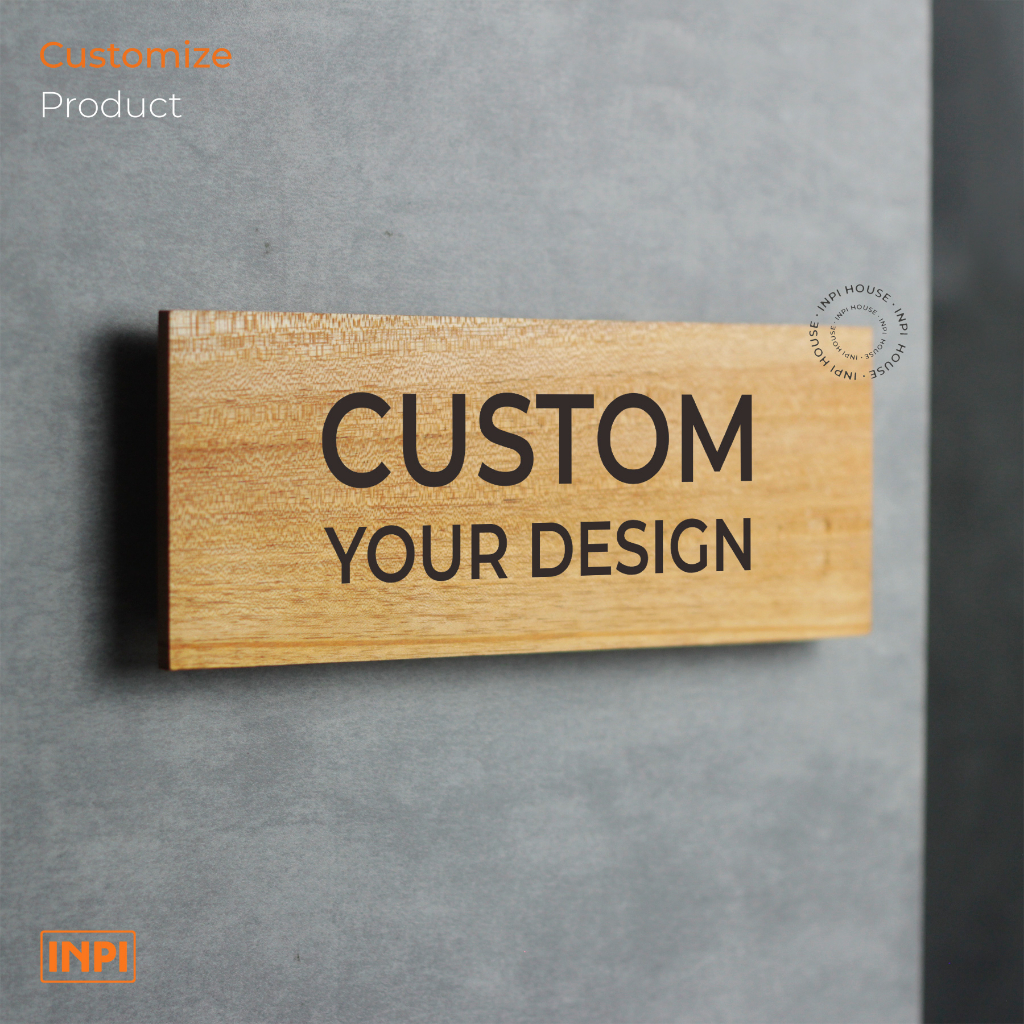 KAYU Inpi - Custom Mahogany Wood Sign Sticker Trim 8x22cm | Shopee ...