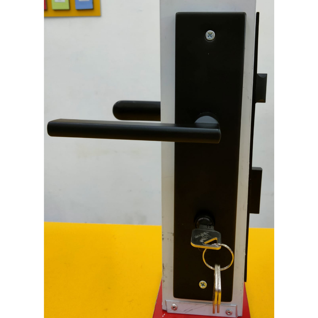 Door HANDLE / LEVER HDL MATTBLACK HAMPTON FULL SET (PLOT) | Shopee ...