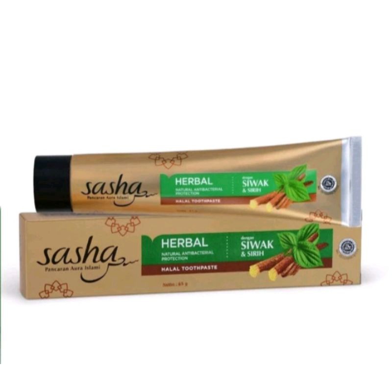 Sasha Herbal Natural Antibacterial Siwak & Betel Halal Toothpaste 65 gr ...