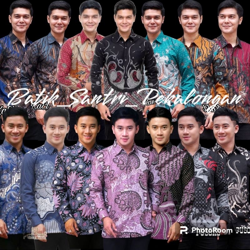 KEMEJA MEN'S BATIK SHIRT LONG SLEEVES OFFICE M L XL XXL LATEST BATIK ...