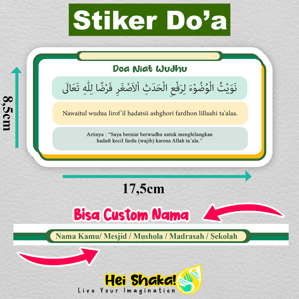 (Can Custom) Heishaka Prayer Sticker Wudhu Intention Sticker Series For ...