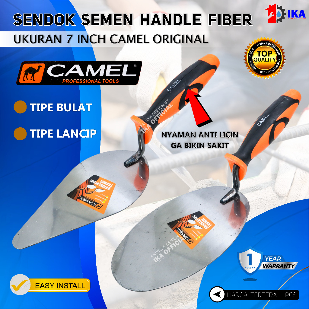 Camel Heavy Duty Shiny Cement Spoon 7 Inch 7" Acian Sand Mixing Shovel ...