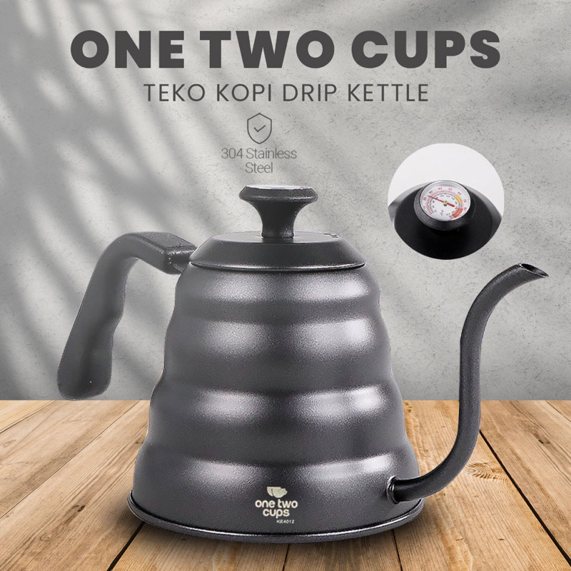 One Two Cups gooseneck teko kopi Maker Pot Drip Kettle with Thermometer ...