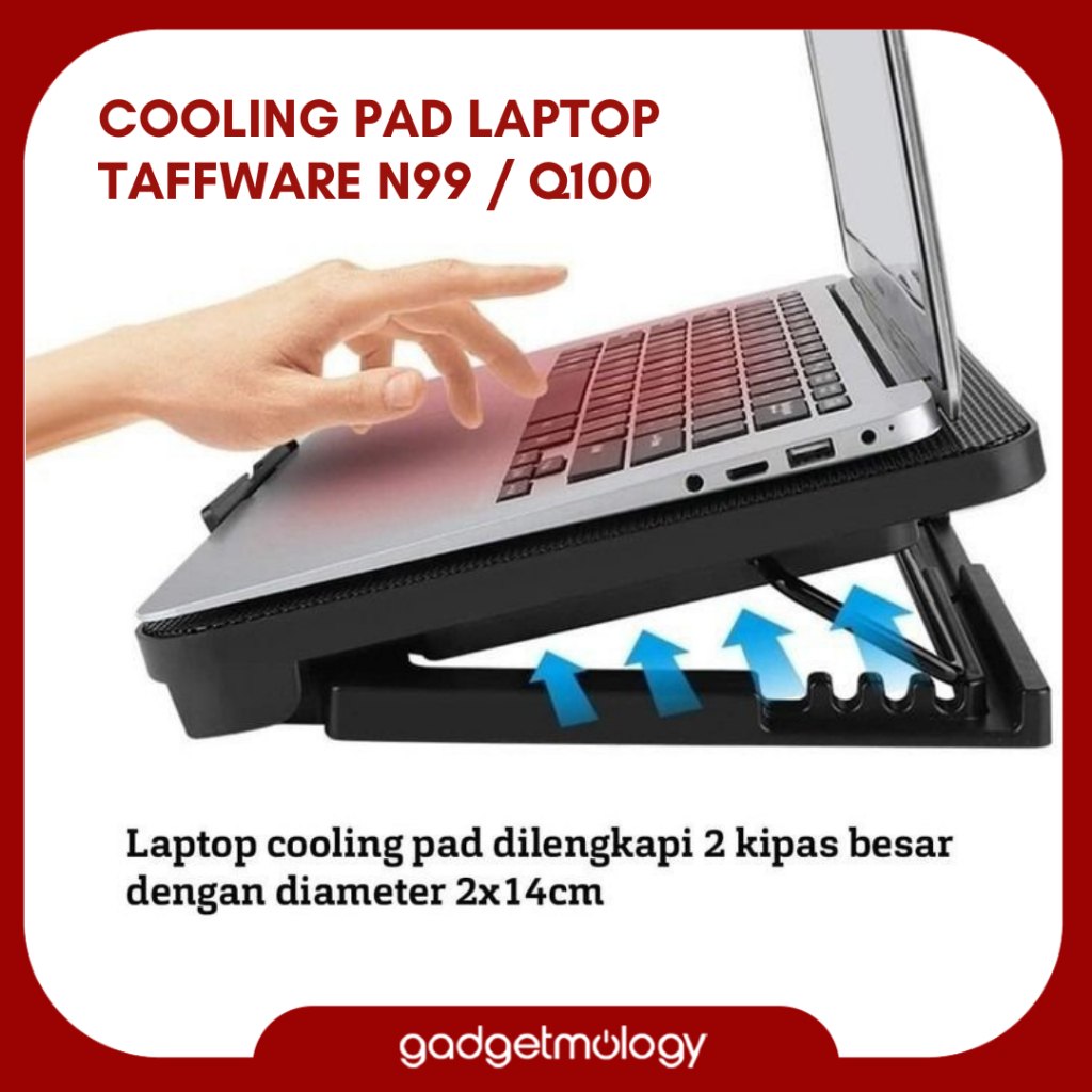 TAFFWARE N99 Cooling Pad Double Fan Laptop Stand Coolingpad Cooler ...