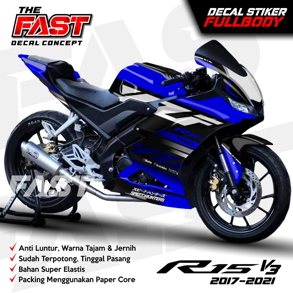 Decal R15 V3 Sticker striping Decal Yamaha R15 V3, Sticker Decal R15 V3 ...
