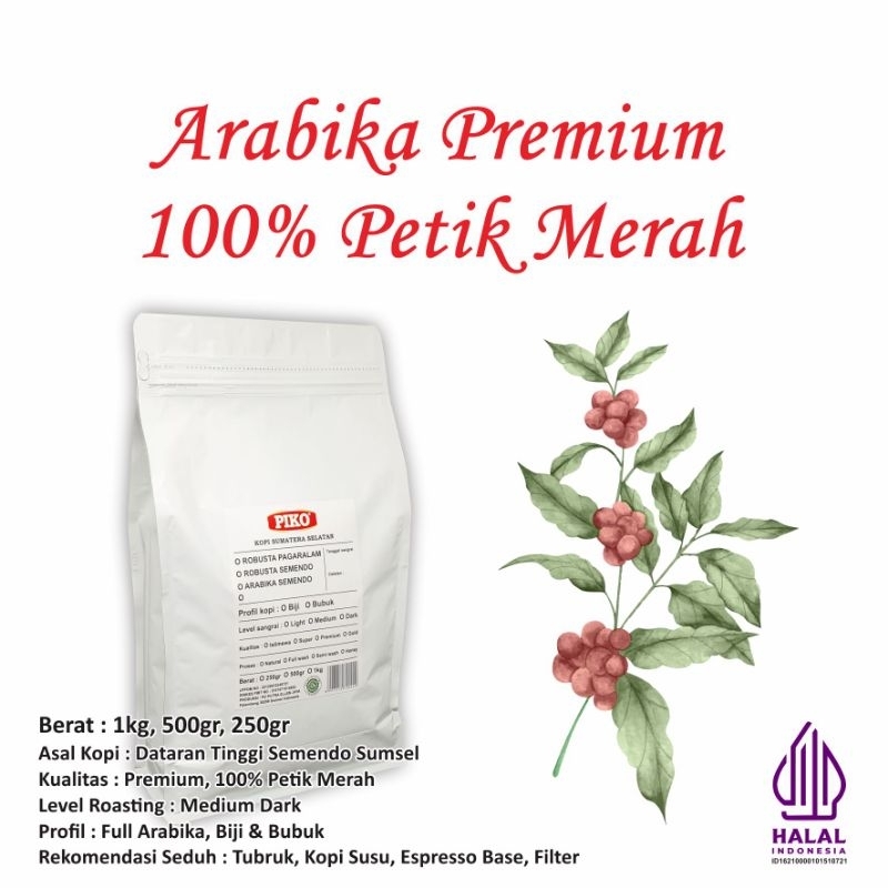 MERAH Red Picked Premium Arabica Ground Coffee Beans Semendo Piko ...
