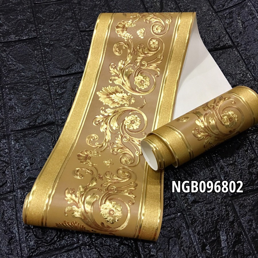 Luxury embossed CLASSIC GOLD MOTIF WALLPAPER BORDERS | Shopee Singapore