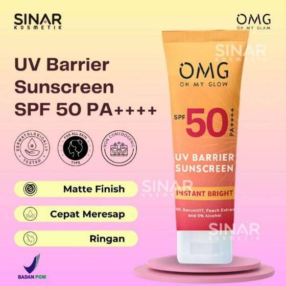 Sinar OMG Oh My Glow UV Barrier Sunscreen SPF 50 PA++++ 25ml | Shopee ...