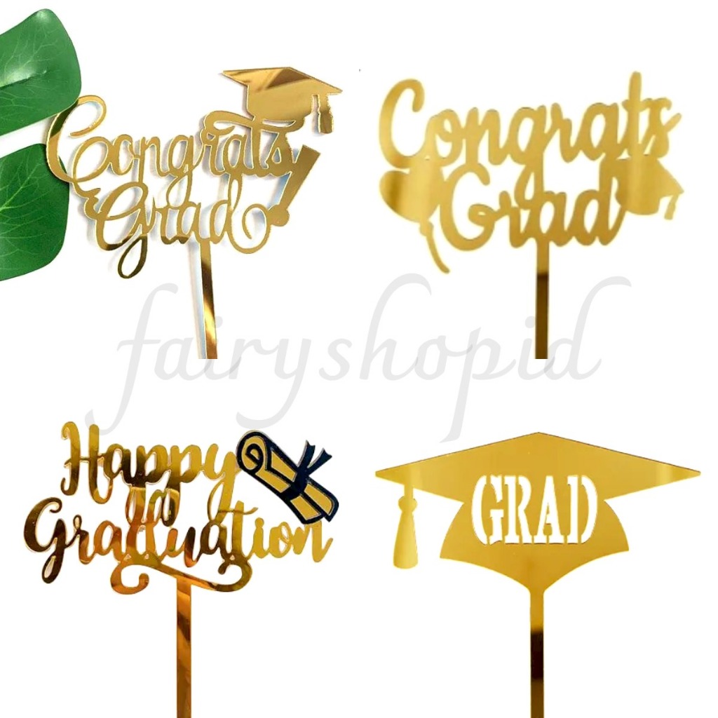 Acrylic Cake Topper Happy Graduation Graduated Bachelor / Cake Topper ...