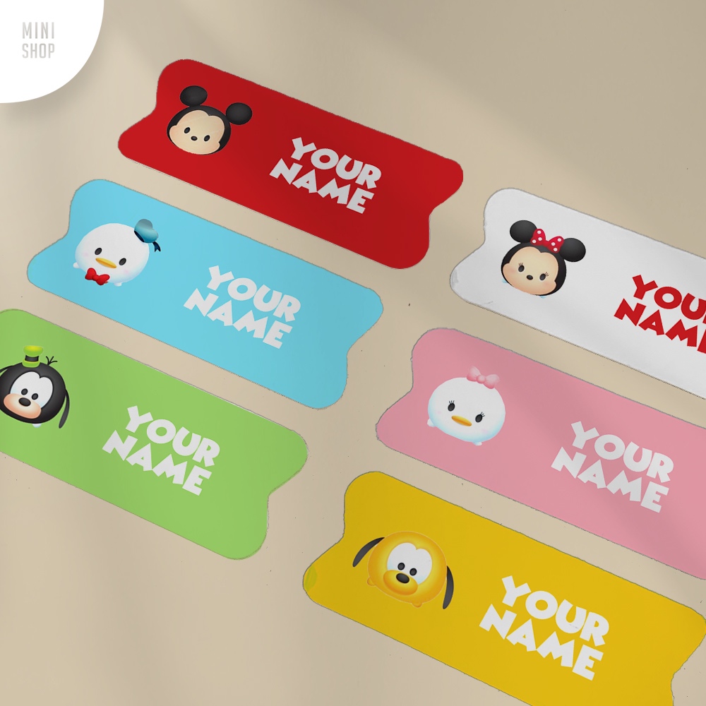 Tsum Mickey And Friends Custom Name Sticker (Minnie Donald Daisy Goofy ...