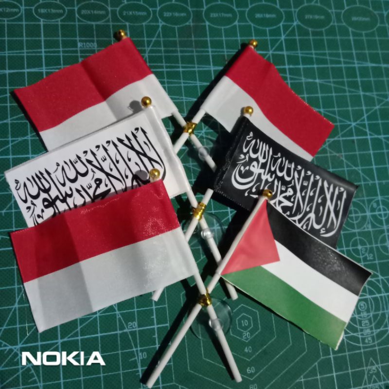 MERAH PUTIH Cross Flag Copy cop Car Glass Paste NU Palestine Gaza ...