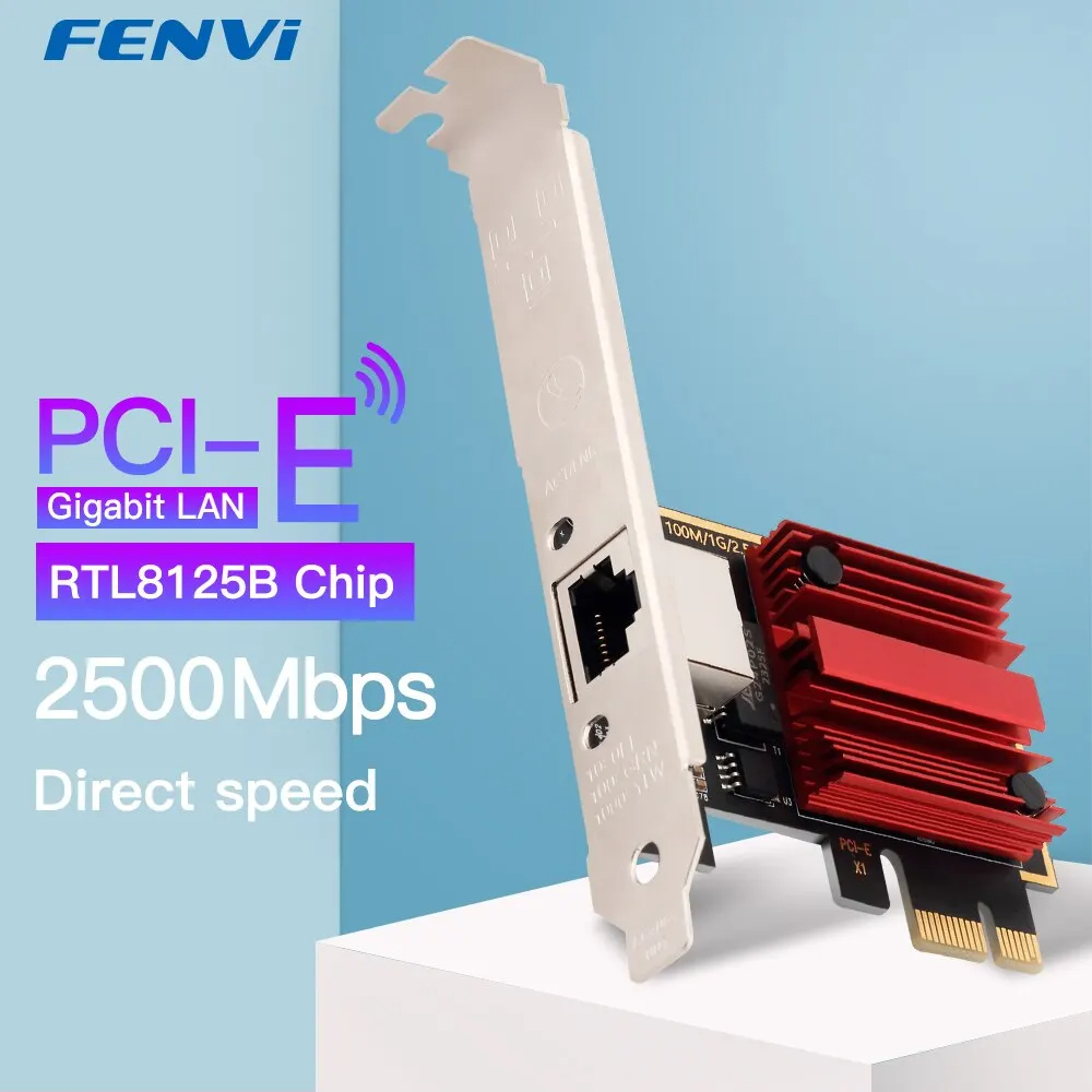 Fenvi 2.5G PCI-E To RJ45 Gigabit Network Card RTL8125B Chip 10/100 ...