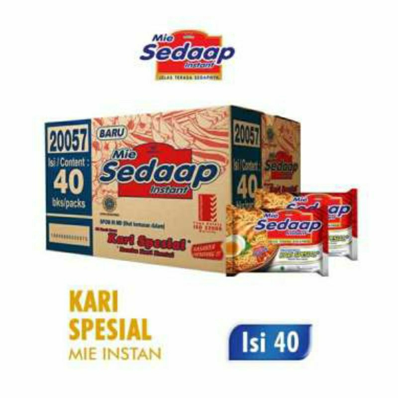 Sedaap Special Curry Instant Noodles [75 g/ 40 pcs/ Carton] | Shopee ...