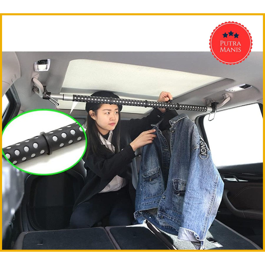 GANTUNGAN Car Clothes Hanger Pole Car Hanger Bar Hand Grip Expandable ...