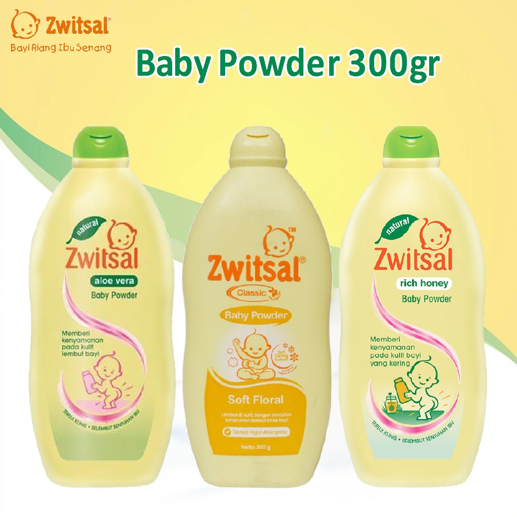 Zwitsal Natural Baby Powder Rich Honey Aloe Vera ClasIC Baby Powder ...