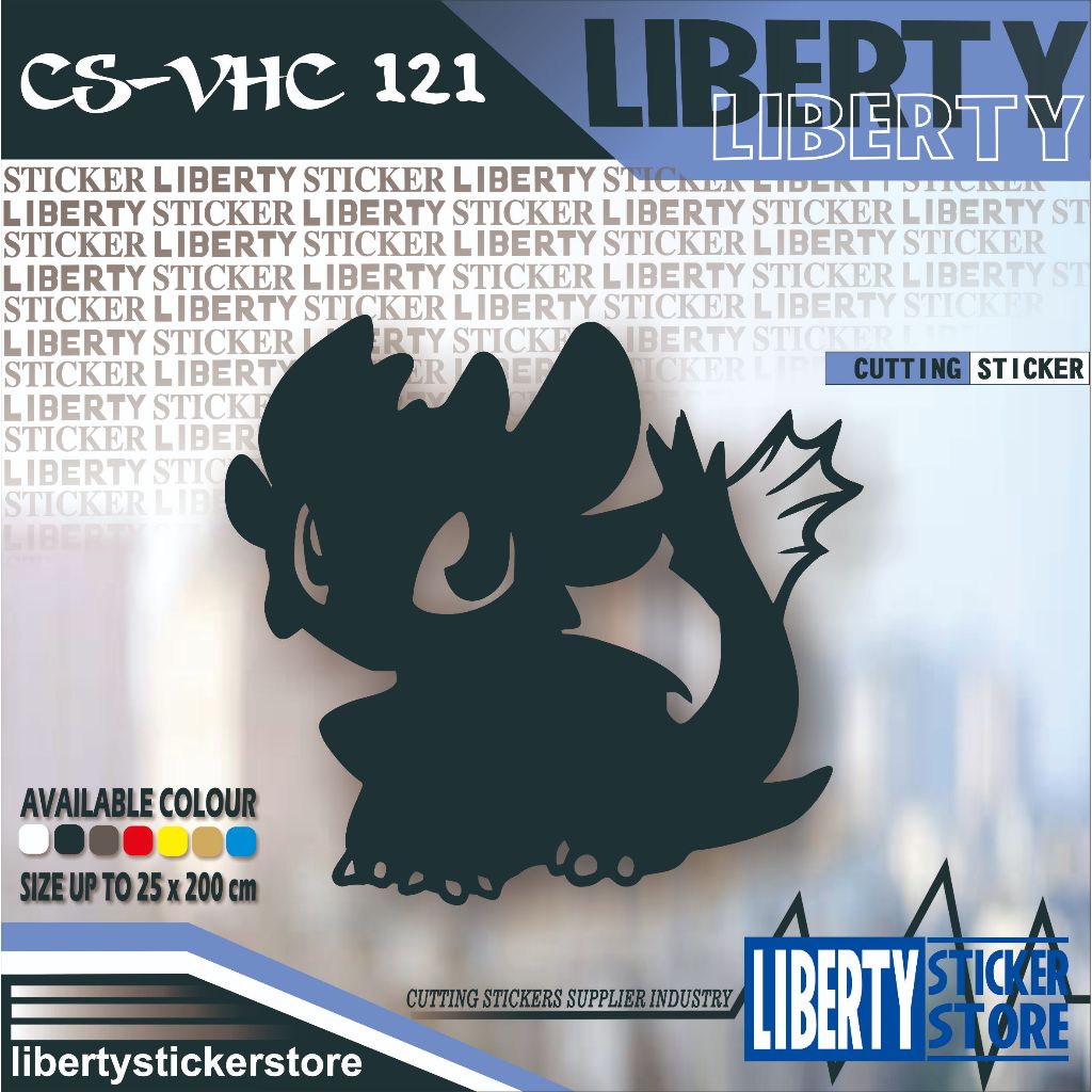 Free To Choose Color & Size cutting sticker toothless sit | Cutting ...