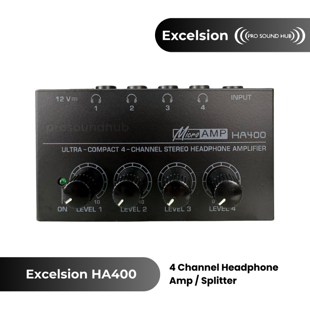 4 Channel Amp Headphone Splitter Amplifier HA-400 HA400 4 Ch Splitter ...