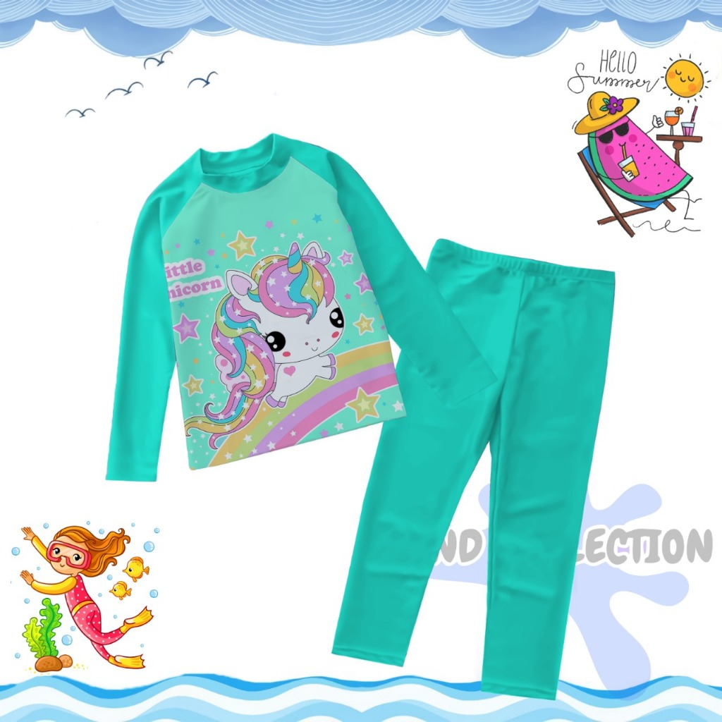 Girls Swimsuit/Long Sleeve Swimsuit/Tosca Combi Character Swimsuit 1 ...