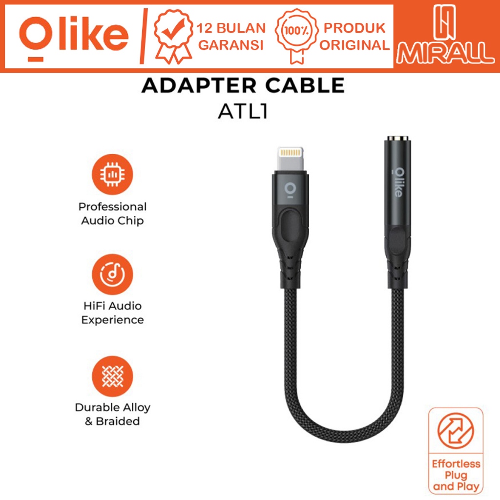 OLIKE ATL1 Original 3.5mm Lightning to Aux Audio Hub Adapter | Shopee ...