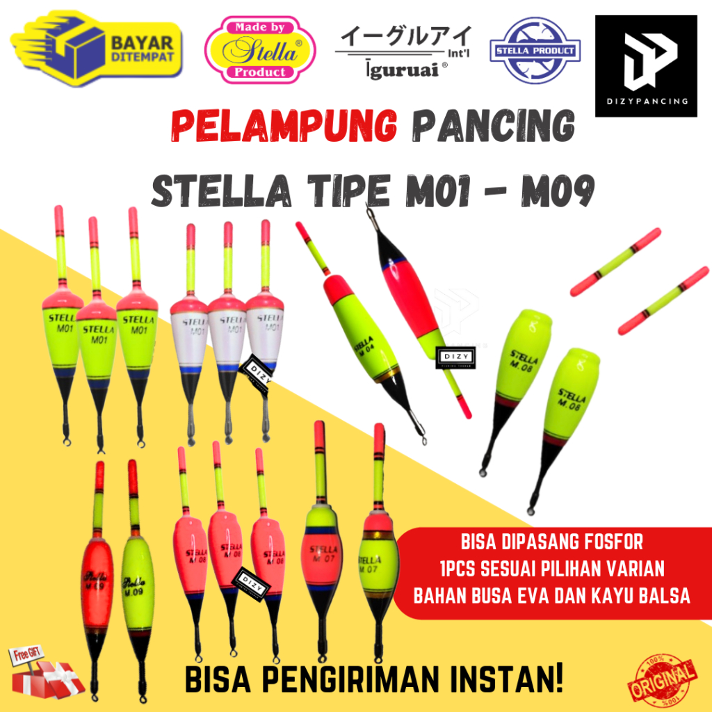 KAYU Stella Fishing Buoys Various Models Type M01-M09 Material: eva foam and balsa wood | Shopee ...