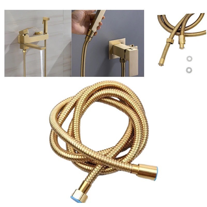 304 GOLD Stainless flexible Shower hose 120 Cm-GOLD shower hose 150cm ...
