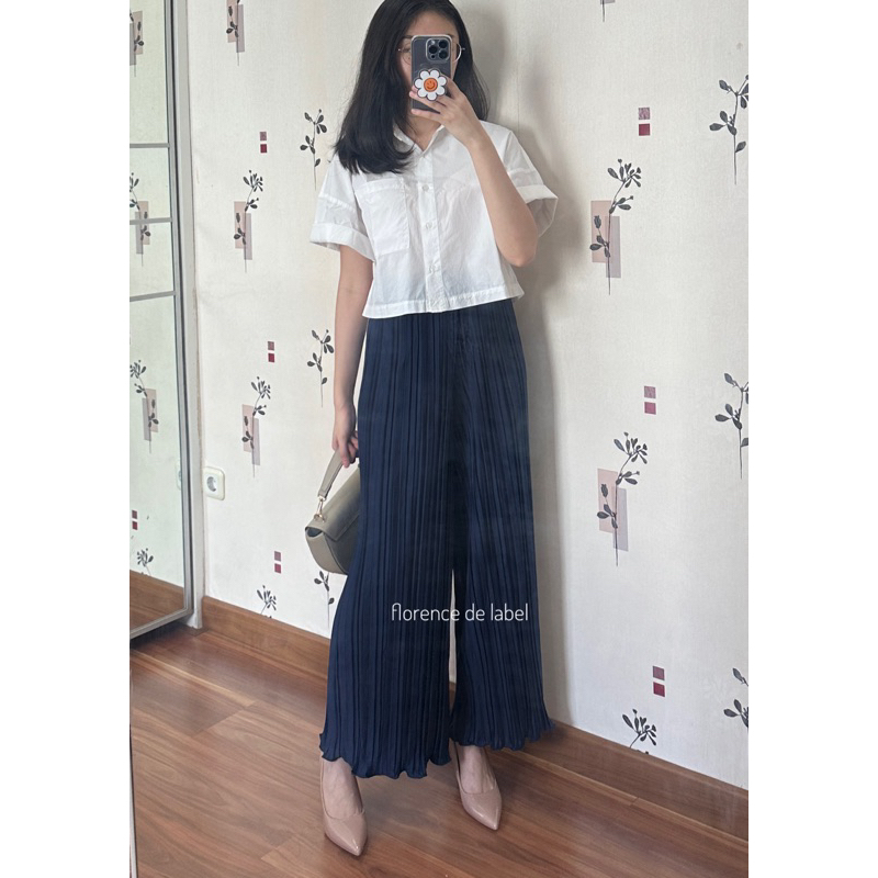 Aileen PLEATED CULOTTE / WAVY BB Loose Highwaist Pleats Long Pleats ...