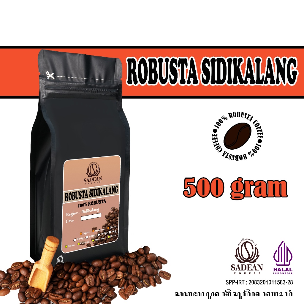 Sumatra Sidikalang Robusta Ground Coffee Beans 500gram / Sidikalang ...