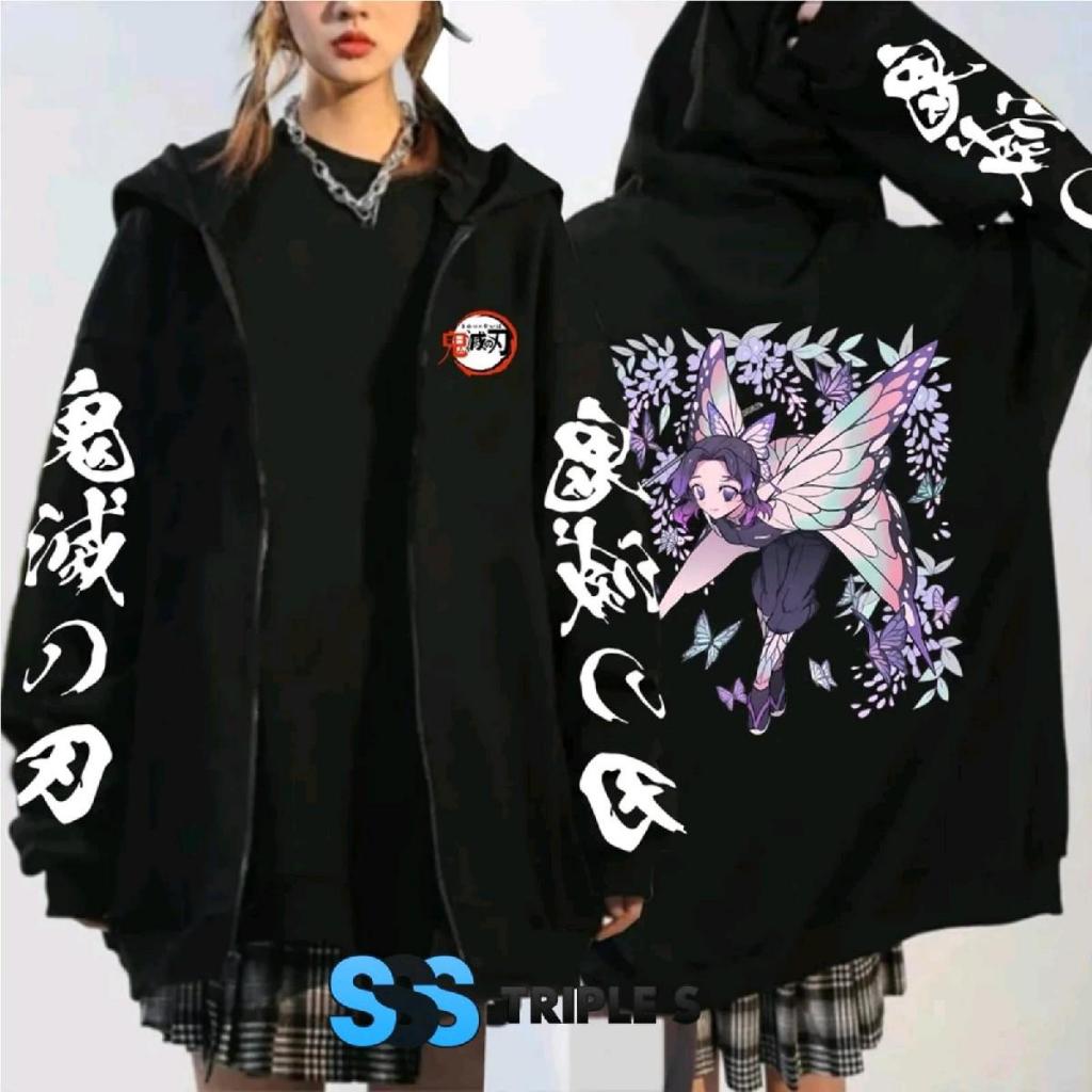 Shinobu KOCHO DEMON SLAYER ZIPPER Jacket HOODIE ZIPPER ANIME HASHIRA ...