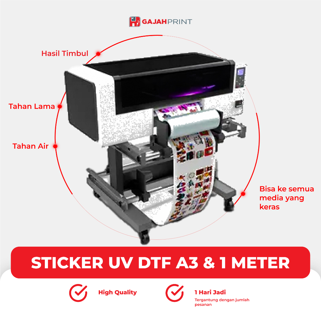 DTF UV STICKER A3 & 1 Meter / DTF UV STICKER / Embossed Sticker ...