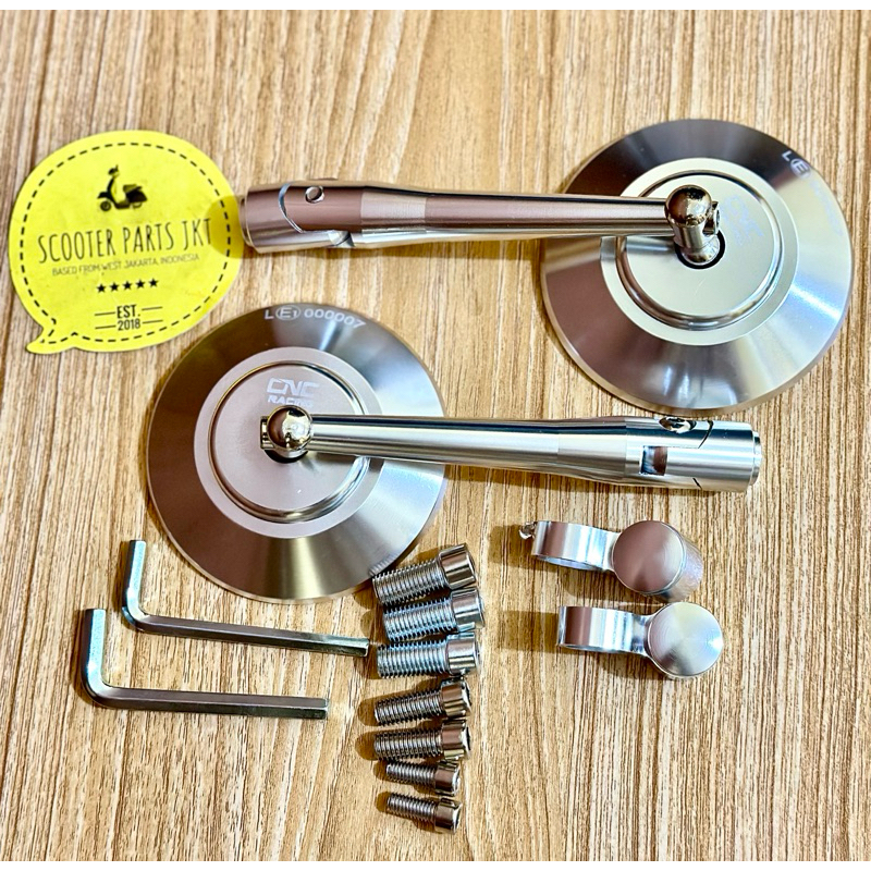 Rizoma CNC Retro Silver Mirror Vespa GTS Sprint Primavera S LX ...