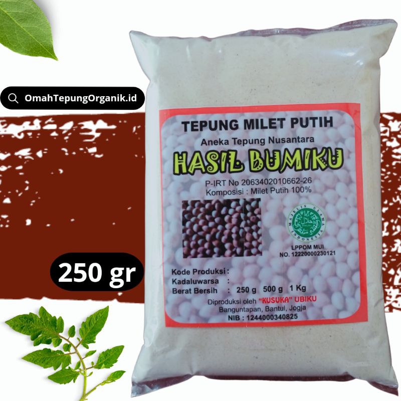 PUTIH White Millet flour packaged 250 grams/White Millet seed flour ...