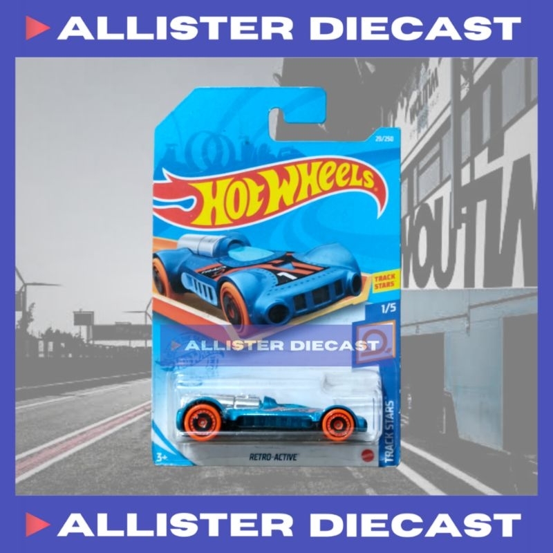 Hot Wheels Retro Active Blue Track Stars ALLISTER DIECAST Hot Wheels ...