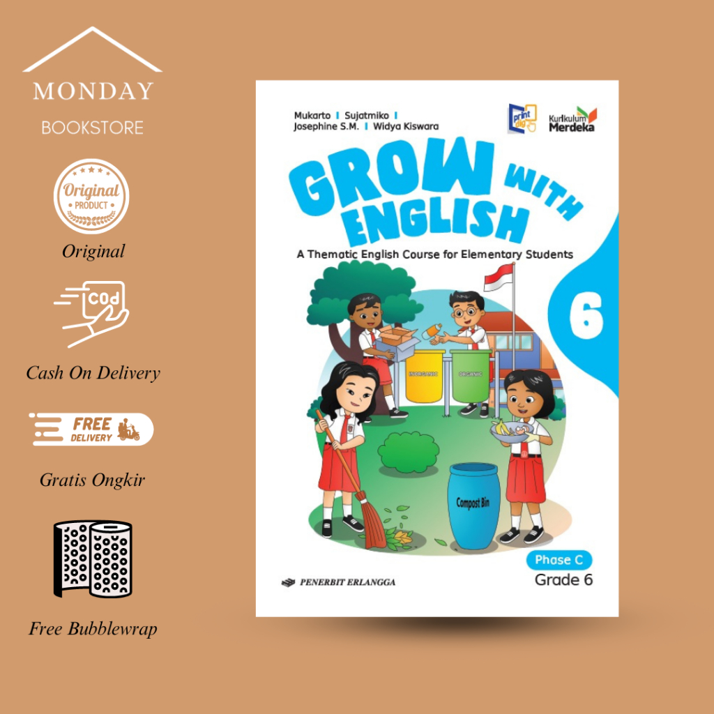 Grow WITH ENGLISH 6/KM - Book ERLANGGA | Shopee Singapore