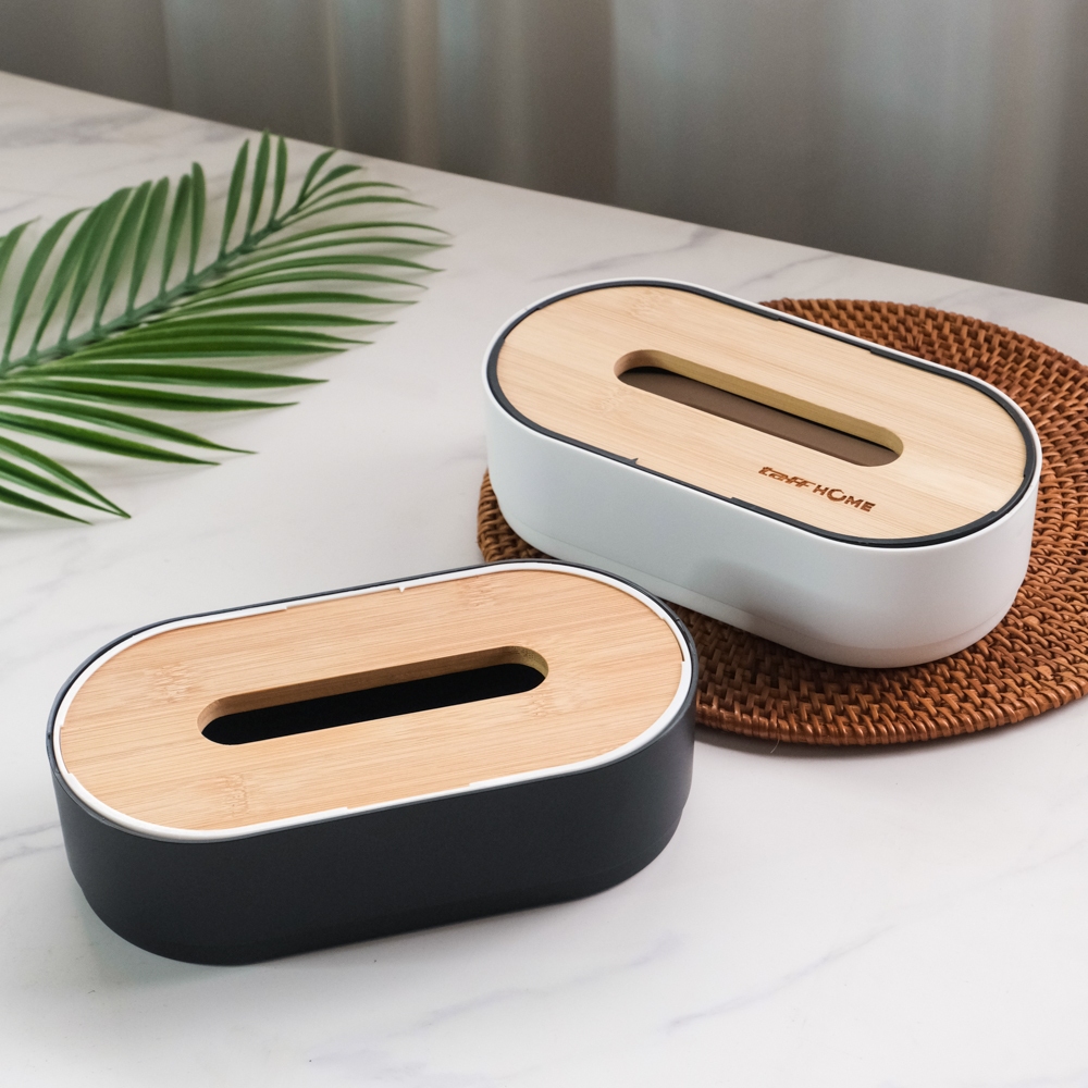 KAYU Pom Oval Oval Wooden Tissue Box Tissue Box, Modern Minimalist ...